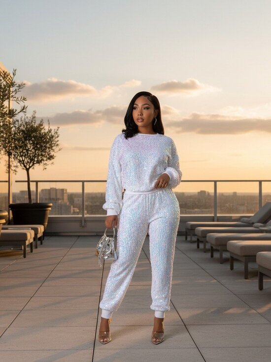 Pants & Jumpsuits | Full Sequin Jogger Set | Poshmark